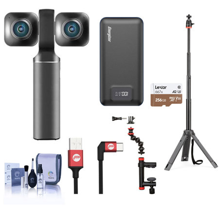 Vuze XR Dual 3D 360 / 2D 180 VR Camera, Black With Accessory Bundle