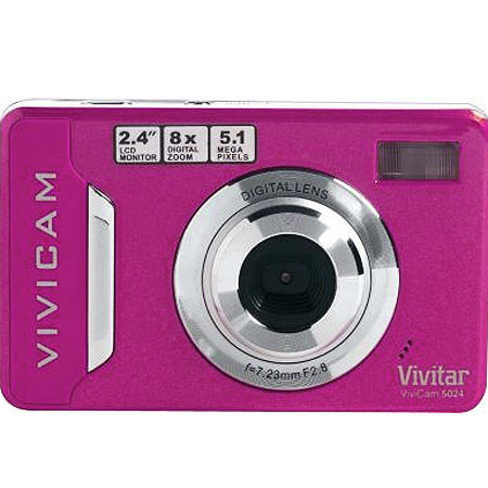 Vivitar V5024-PINK Vivicam 5.1 MP Digital Camera 8x Digital Zoom
