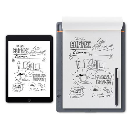 Wacom Bamboo Slate Smartpad, Large, Medium Gray with Orange Accent