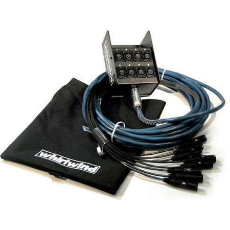 Whirlwind 25' Box to Fan Medusa Elite Snake Cable, 8 XLR Inputs, No Returns