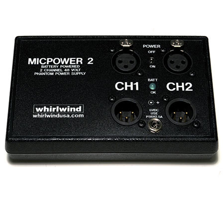 Whirlwind Micpower 2-Channel 48V Phantom Power Supply with AC Adapter