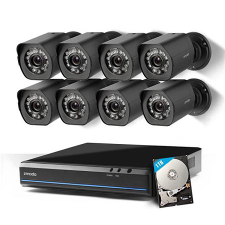 Zmodo 8-Channel NVR Security System with 1TB HDD, 8x 720p HD sPoE ...