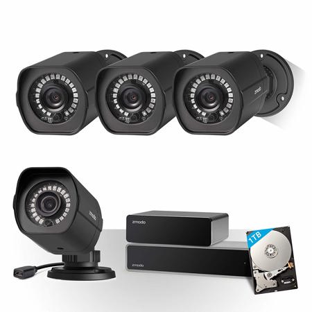Zmodo 8-Channel NVR System with 1TB HDD, 4x 1080p HD Wired Cameras & 1x ...