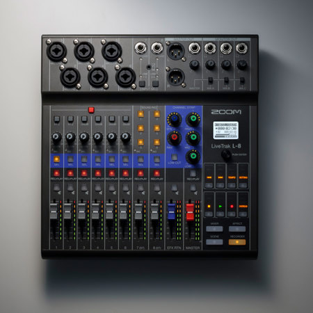 Zoom LiveTrak L-8 Portable 8-Channel Digital Mixer and Multitrack ...