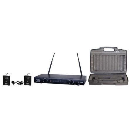 Audio 2000s AWM6012UK UHF 2-Channel Wireless Lapel/Guitar Microphone System