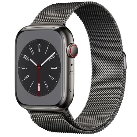 Apple Watch Series 8 GPS + Cellular, 41mm Graphite Stainless Steel Case ...