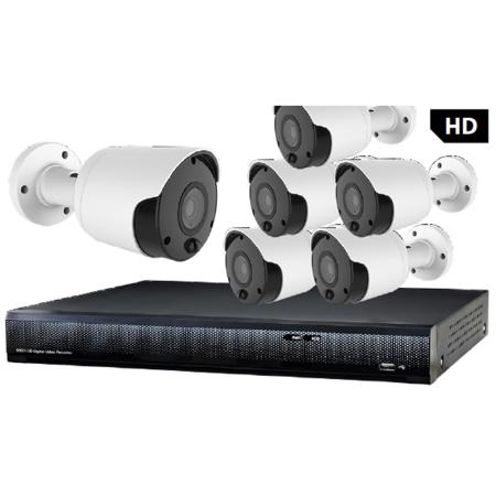 Alibi HB2 5MP 6-Bullet Camera 65' IR HD Security Kit, 8-Channel DVR and ...