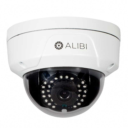 Alibi 3.0MP Vandalproof Outdoor IP Dome Camera, 65' IR Distance, White
