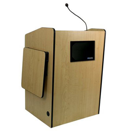 AmpliVox Multimedia Presentation Podium with Sound, Maple SS3235-MP