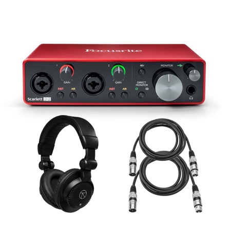 Focusrite Scarlett 2i2 3rd Gen 2x2 USB Audio Interface w/ Headphones ...