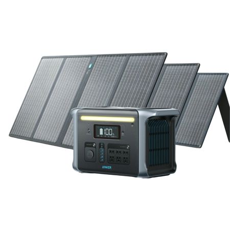 Anker 757 PowerHouse 1500W 1229Wh Power Station with 3x 625 100W Solar ...