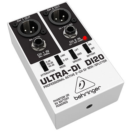 Behringer Ultra-DI DI20 Professional Active 2-Channel DI-Box/Splitter ...
