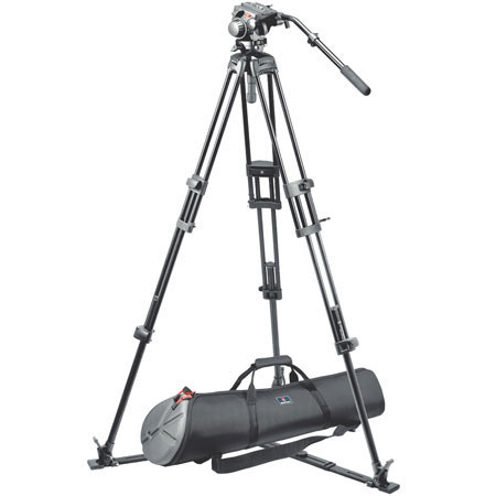 Manfrotto 525MVB Light Weight Pro Video Tripod Kit with 519 Pro Fluid ...