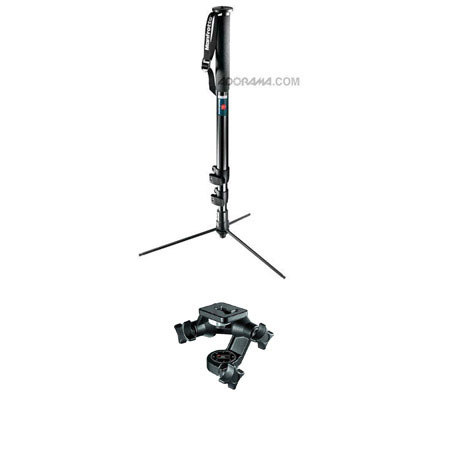 Manfrotto 682B Monopod, Black with 056 3D Junior Head 682B/056
