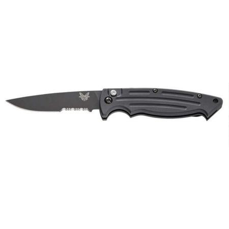 Benchmade Mini-Reflex II Auto 3.17" Serrated Edge Blade Knife, Black Blade
