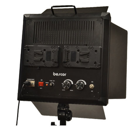 Bescor LED-1200 Bi Color Studio Lighting System with DC Power Kit LED-1200K