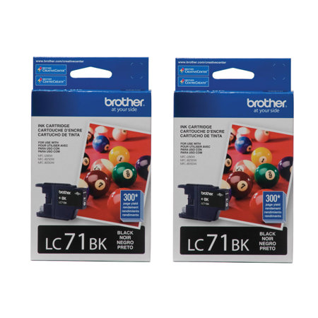 2 Pack Brother Innobella Standard Yield Black Ink Cartridge, 300 Page ...