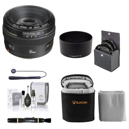 Canon EF 50mm f/1.4 USM Lens with Essentials Kit - Adorama