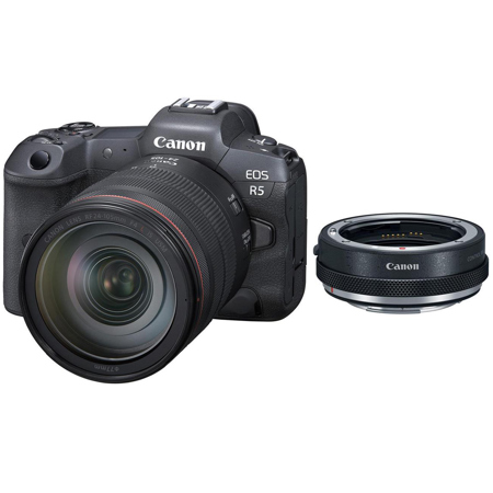 Canon EOS R5 Mirrorless Camera w/RF 24-105mm f/4 L Lens, Bundle w ...