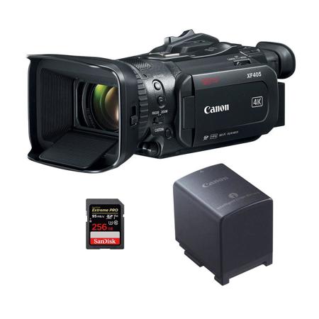 Canon XF-405 4K UHD HD Pro Camcorder w/BP-828 Li-Ion Battery -256GB U3 ...