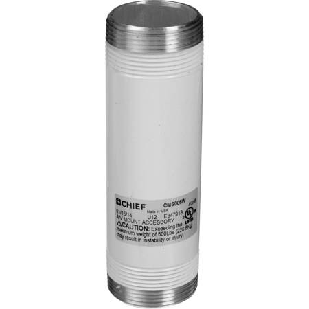 Chief CMS006 6" Speed-Connect Fixed Extension Column, White CMS006W