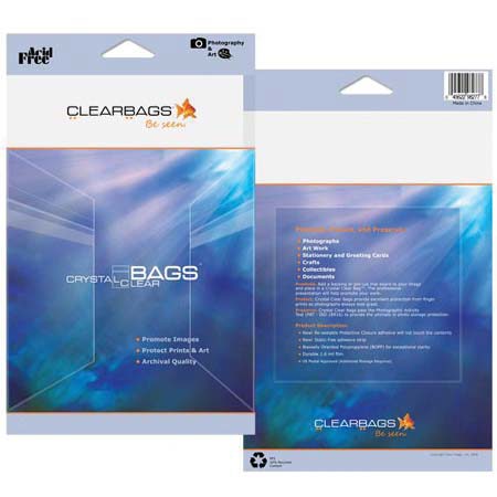 ClearBags 8-15/16x11-1/4" Crystal Clear Protective Bags with Flap, 25 ...