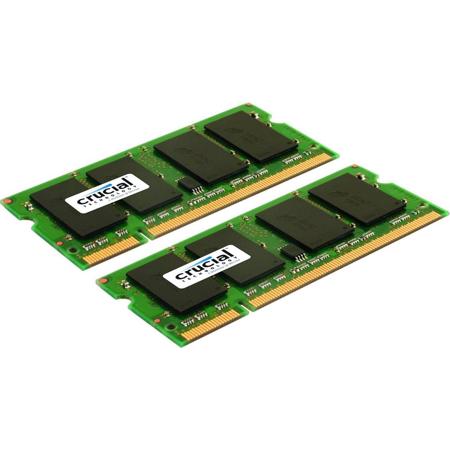 Crucial 4GB Kit (2GBx2) 200-pin SODIMM Memory Module for Notebook, 667MHz