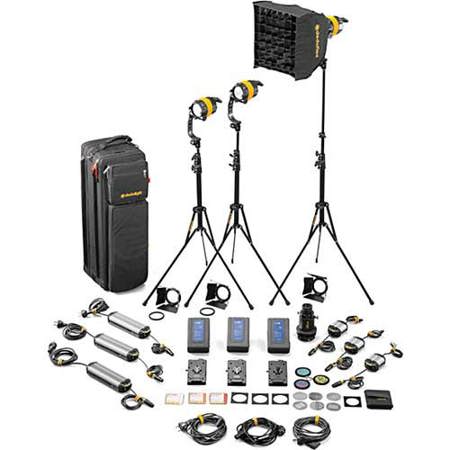 Dedolight Bi-Color LED 3-Light Master Kit (Mains & Battery Operation ...
