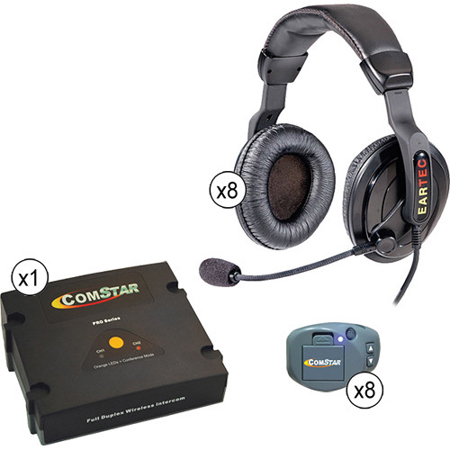 Eartec COMSTAR XT 8-User Wireless Intercom System, 8x Proline Double ...