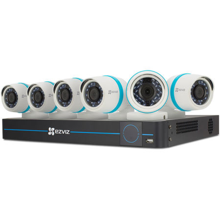 EZVIZ IP 4MP 8-Ch NVR with 2TB HDD and 6 4MP Outdoor Network Bullet ...