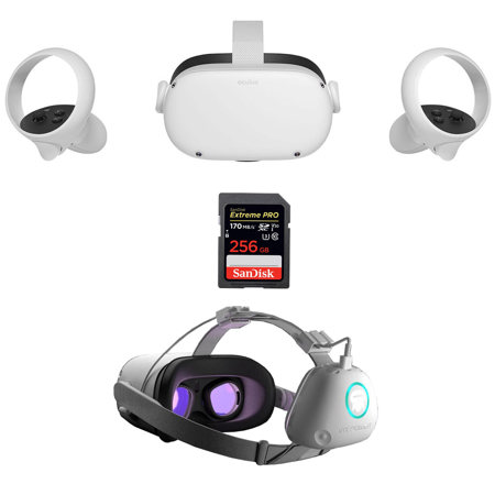 Oculus Quest 2 256GB VR Headset, White - With Rebuff Reality VR Power 2 ...