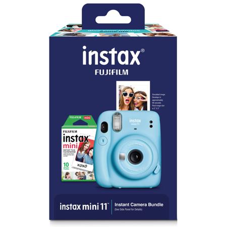 Fujifilm Instax mini 11 Instant Film Camera Holiday Bundle, Sky Blue ...