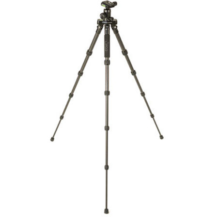3Pod P5CFH 8X Carbon Fiber 5 Section FlatFold Travel Tripod with K2 ...