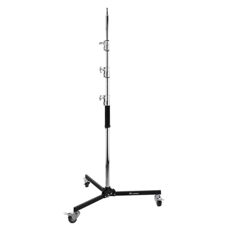 Flashpoint Folding Wheeled Base Stand (Black/Chrome-plated, 11') LS-RB-11