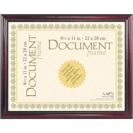 MCS Step Document Wall Frame for 8.5x11" Photograph, Elegant Mahogany 70181