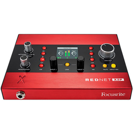 Focusrite RedNet X2P 2x2 Dante Audio Interface with Red Evolution Mic Pre-Amps AMS-REDNET-X2P