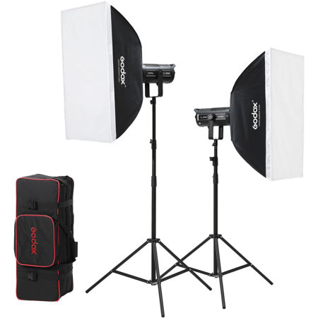 Godox LED SL200WII Daylight 2-Light Kit with Stands and Softboxes