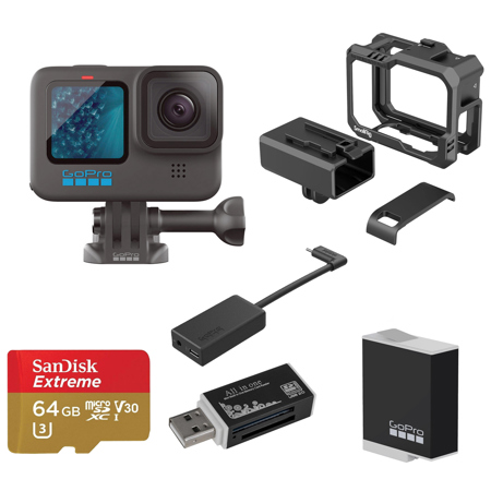 GoPro HERO11 Black with Microphone Adapter and Cage - Adorama