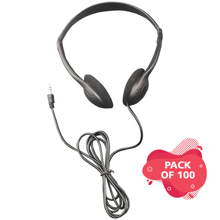 Hamilton Buhl PER/100 Personal Disposable Stereo Headphones, 100 Pack