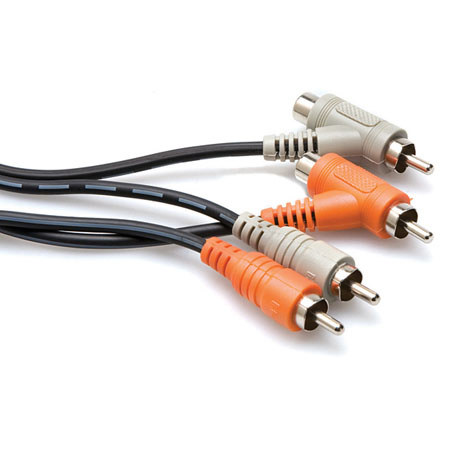 Hosa 10'/3m Dual RCA to Dual Piggyback RCA Audio Cable CRA-203PB