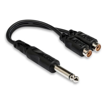 Hosa Technology Hosa 6in Mono 1/4in Male to Two RCA Female Y-Cable YPR103