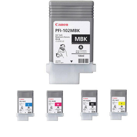 Canon PFI-102 130ml Ink Tank Complete Set for iPF510/iPF610/iPF710 ...