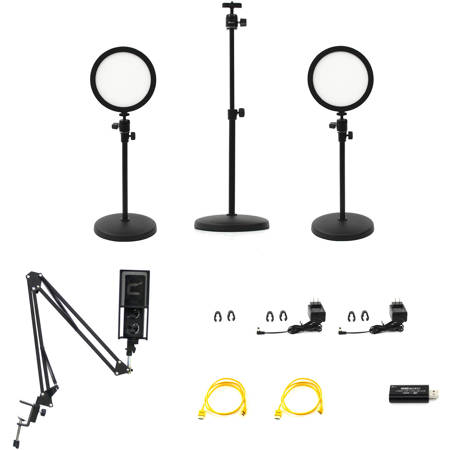 Ikan Homestream Video Kit #3 with 2x Desktop Lights and Camera Stand HS ...