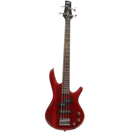 Ibanez miKro Series GSRM20 Electric Bass Guitar, Transparent Red GSRM20TR