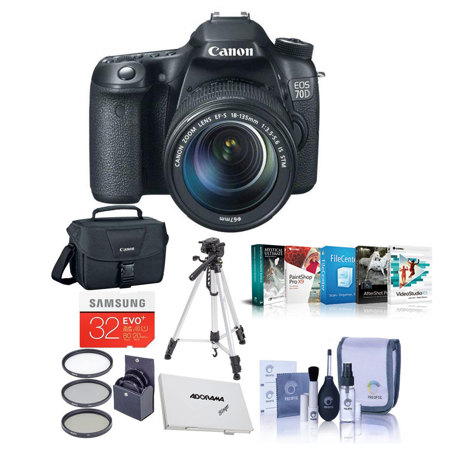 Canon EOS 70D DSLR with 18-135mm STM Lens and Free Accessories