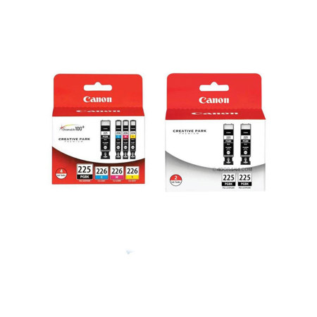 Canon PGI-225 Pigment Black Ink Tank, Twin Pack W/Canon PGI-225 Black ...