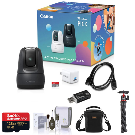 Canon PowerShot PICK 11.7MP Full HD 3x Zoom PTZ Cam, Black w/Essential ...