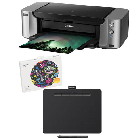 Canon PIXMA PRO-100 Professional Photo Inkjet Printer W/Wacom Intuos ...