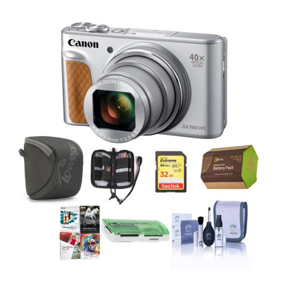 Canon PowerShot SX740 HS Digital Camera, Silver With Premium Accessory ...
