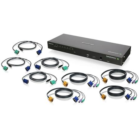IOGEAR GCS1808iKIT 8-Port IP Based KVM Switch Kit with 4x PS/2 and 4x ...